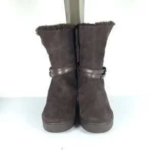 Coach | Shoes | Coach Womens Norell Us7b Brown Suede Fold Down Sherpa ...